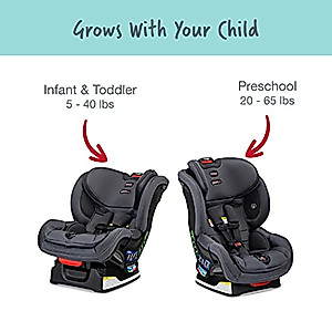 Britax Boulevard ClickTight Convertible Car Seat, Cool N Dry Charcoal - Cooling & Moisture Wicking Fabric