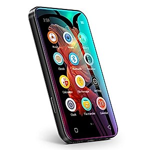 TIMMKOO MP3 Player with Bluetooth, 4.0" Full Touchscreen Mp4 Mp3 Player with Speaker, Portable HiFi Sound Mp3 Music Player with Bluetooth, Voice Recorder, E-Book, Supports up to 512GB TF Card (Black)