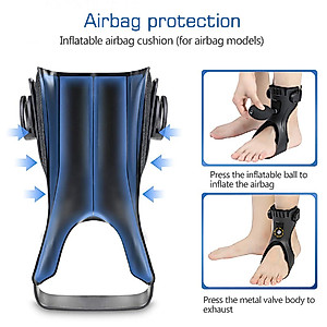 KOMWELL Drop Foot Brace Orthosis AFO AFOs Ankle Brace Support With Comfortable Inflatable Airbag for Hemiplegia Stroke Shoes Walking (Left foot, X-Large)