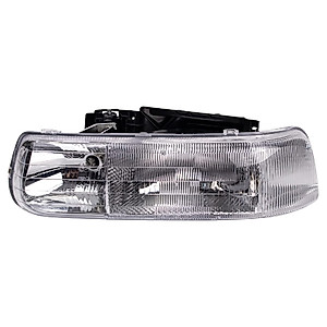 TRQ HLA95294 (2 Piece) OE Factory Style Replacement Headlights Assembly Set Driver and Passenger Side Compatible with 1999-2002 Chevrolet Silverado 1500 2500 01-02 Silverado 3500 00-06 Suburban Tahoe