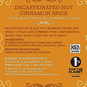 Harney and Sons Decaf Hot Cinnamon Spice 30 Sachet Tin