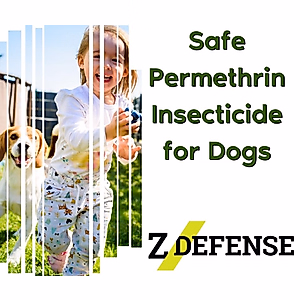 Protect Your Dog; Z-Defense Pet Defender Permethrin Insecticide, 10oz Non-Aerosol, Sprays Upside Down. Permethrin 0.5% Kills Ticks, Fleas, Mosquitoes, Spiders, Ants and Other Insects.