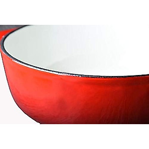 DIBOO Enameled Cast Iron Covered Sauce Pan-2.7 Quart