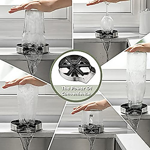 Eigso Metal kitchen sink glass rinser device, kitchen sink faucet glass rinsing device, bottle rinsing device, kitchen sink accessories, stainless steel anti-rust, brushed nickel