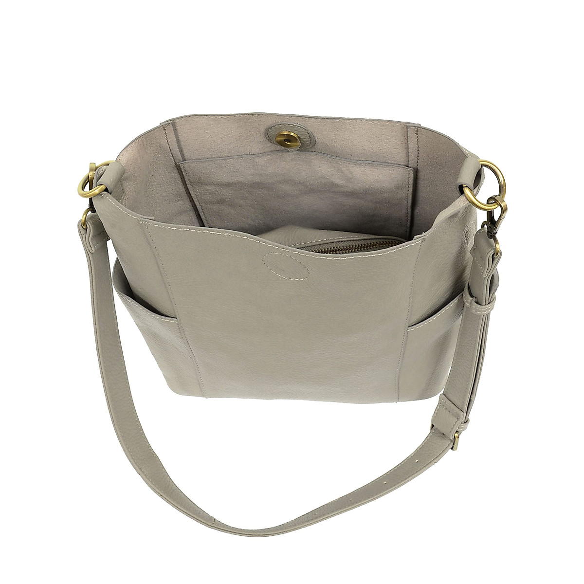 Joy Susan Women's Kayleigh Side Pocket Bucket Bag - Classic Grey