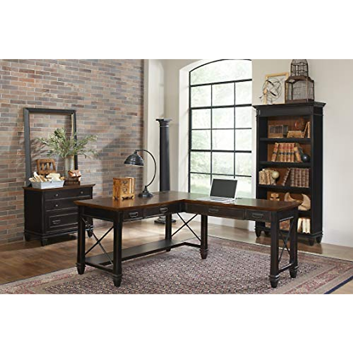 Martin Furniture Hartford Open L-Shaped Desk, Brown