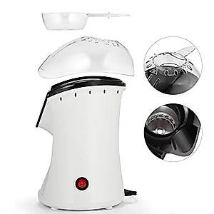 Air Popper Popcorn Maker, 4 Cups, 1200W Hot Air Popcorn Popper with Measuring Cup and Top Lid, Air Popper Popcorn Maker No Oil, Air Popcorn Machine for Home, Family, Kids/Bpa-Fre(White)