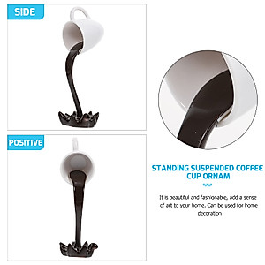 FOMIYES Spilling Coffee Cup Decor Floating Coffee Cup Mug Resin Suspend Coffee Cup Decoration for Office and Home Resin Craft Funny Table Centerpieces Floating Coffee Cup Statue