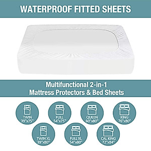 Bedecor Queen Waterproof Mattress Protector,Pee and Liquid Proof Cover for Pets, Elderly, and Incontinence, Fitted Deep Pocket for 9-18 Inch Deep