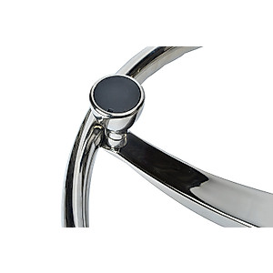 Amarine-made Stainless Steel Boat Steering Wheel 3 Spoke 13-1/2" Dia, with 1/2"-20 Nut and Turning Knob for Teleflex Cable Helm