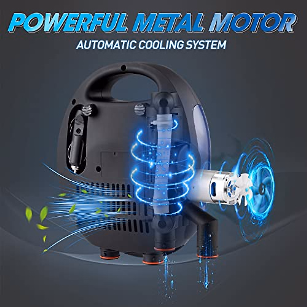 Polotrag Paddle Board Pump, SUP Electric Pump, Professional 20 PSI Portable Air Compressor with Auto-Off, Deflation Function and 12V DC Car Cigarette Lighter for Inflatables, Kayaks and Boats