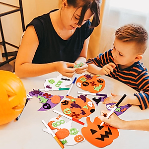 Max Fun 302PCS Halloween Crafts for Kids Foam Pumpkins Stickers Bulk, Ghost Witch Hat Halloween Decorations for Kids Party Favors Supplies Halloween Activities
