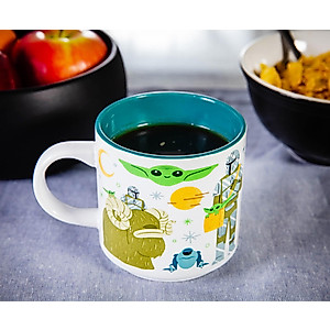 Silver Buffalo Star Wars: The Mandalorian Cartoon Grogu Ceramic Mug | Holds 13 Ounces