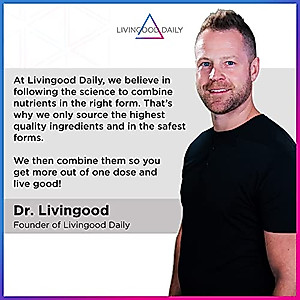 Livingood Daily Thyroid Support - Premium Supplement with Ashwagandha, Selenium, Iodine (from Kelp & Fronds), Zinc, L-Tyrosine, Copper, and Cordyceps - Focus, Metabolism, and Energy - 60 Capsules