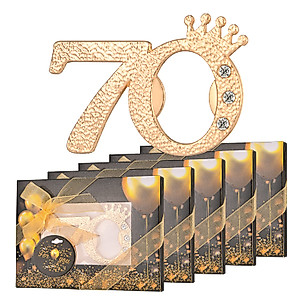 KaGrbves 50 Packs 70 Bottle Openers for 70th Birthday Party Favors Gifts or Souvenirs for Guests 70th Wedding Anniversary Party Favor Gold and Black Theme Party Decorations (70)