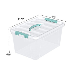 Parlynies 14 Qt Stackable Plastic Storage Bins with White Lids, Clear Latching Storage Organizer Box, 8 Packs