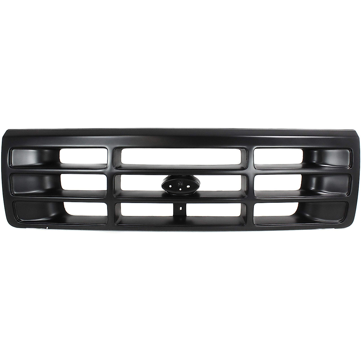 Evan Fischer Grille Assembly Compatible With 1992-1996 Ford Bronco, Fits 1992-1996 Ford F-150 Painted Black Shell and Insert Plastic Grille