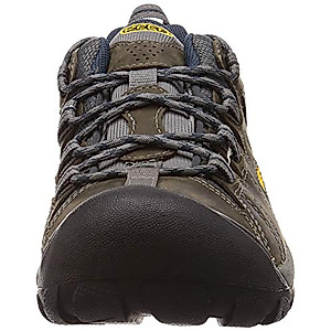 KEEN Men's Targhee 2 Low Height Waterproof Hiking Shoes, Gargoyle/Midnight Navy, 10.5 US