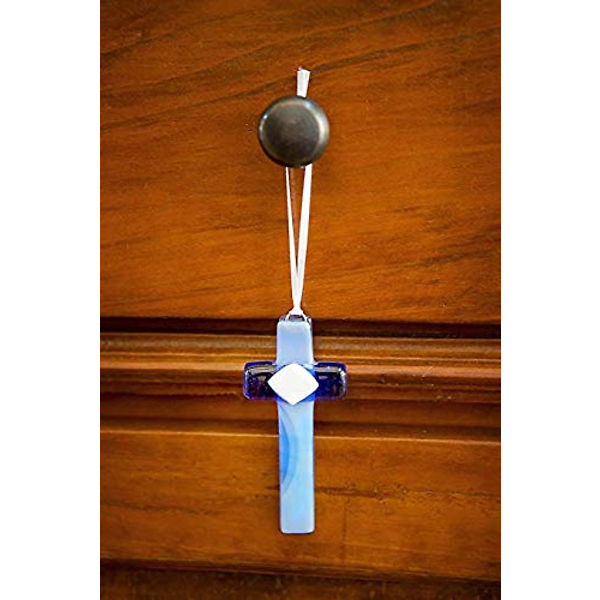 Sentimental Gift for Grandpa from Granddaughter/Grandson for Father's Day/Christmas/Birthday-Handmade in USA Glass Cross-Religious Gift for Grandpa -Gift for Grandfather