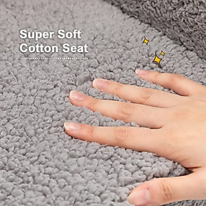 ALIMORDEN Kids Ultra-Soft Snuggle Foam Filled Chair, Single Cuddly Sherpa Reading Couch for Boys and Girls, Grey