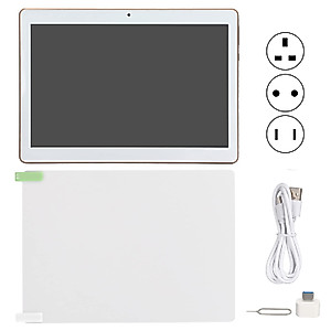 HD Tablet, 1280 x 800 Resolution Full HD 64GB 10.1in Tablet PC Dual SIM Dual Standby Calling Octa Core CPU Processor Three Card Slot Design WiFi 4G Calling Tablet for Android9.0(US Plugs 110-240V)