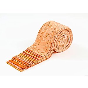 AbsoluteBestChoice 18 Strips-Orange Jelly Roll 2.5 inch pre-Cut 100% Cotton Fabric Quilting Strips