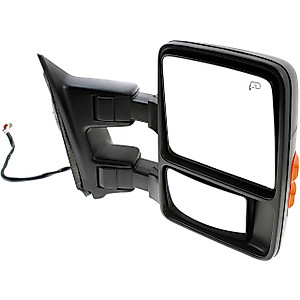 Kool Vue Passenger Side Power Heated Towing Mirror for Ford F-250 F-350 Super Duty F-450 Super Duty 2011-2012 Power Fold With Signal Light; Without Memory Auto Extend Textured