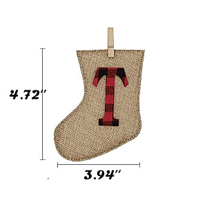 Merry Christmas Banner - Burlap Sock Shaped Christmas Decoration, Unique Hand-Sewn Christmas Decor, Great Firepalce Decoration for Christmas