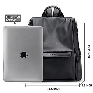 Oyifan Womens Leather Backpack Purse Bookbag Purse Anti-theft Travel Backpack Convertible Handbag