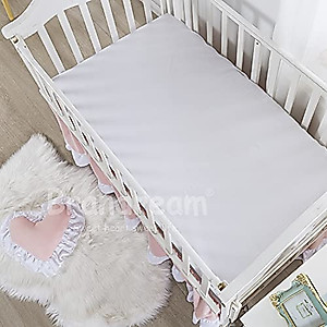 Brandream Girls Nursery Bedding Pink Baby Bedding Princess Ruffle Crib Blanket Set 3 Piece