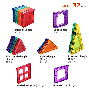 PLUMIA Magnetic Tiles STEM Educational Toys Magnets for Kids 3D Magnetic Blocks for Toddlers Creativity Gifts Toys for 3 4 5 6 Year Old Boys and Girls