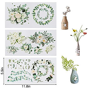 3 Sheets Rub on Transfers for Furniture, Farmhouse Rub on Transfers for Crafts, Furniture Rub on Transfer Stickers for Wood Home Decor Transfers, Blessings from The Eucalyptus (5.9" x 11.8")