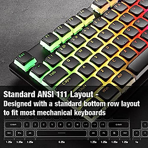 GUNMJO Golf Pudding PBT Doubleshot Keycaps for Gaming Keyboard with Cherry MX Switches, Spherical PBT Keycaps for Backlit Mechanical Keyboard, OEM Profile 111 Keys with 6.25U Space Bar, Black Color