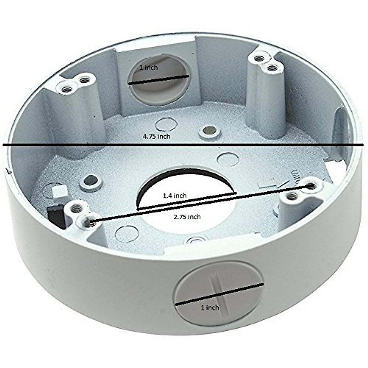 KENUCO White 4.75" Camera Base Junction Outlet Box for Adjustable Lens Eyeball Turret Dome CCTV Security Cameras