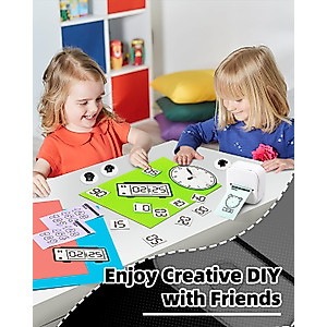 Memoking T02 Small Thermal Printer for Phone, Portable Wireless Note Printer with 3 Rolls Paper for Children’s Day Birthday and Printer Case