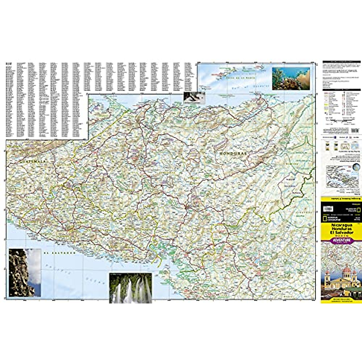 Nicaragua, Honduras, and El Salvador Map (National Geographic Adventure Map, 3109)