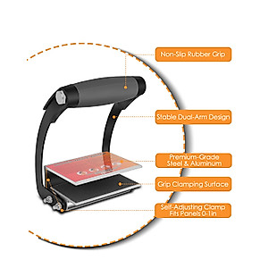 Panel and Plywood Carrier Tool, 0 to 1 Grip Range Sheetrock Gripper Carrying Soft-Grip Handle Gripper Lift Heavy Duty Metal Gripper for Clamp Wood Board or Drywall Lifter with Single Hand