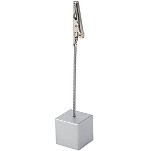 American Metalcraft ALMS5 Square Aluminum Alligator Clip Card Holder,Silver, 1 Count (Pack of 1)