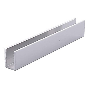 CRL Bright Anodized Frameless Shower Door Aluminum Deep U-Channel for 3/8" Thick Glass - 95 in long
