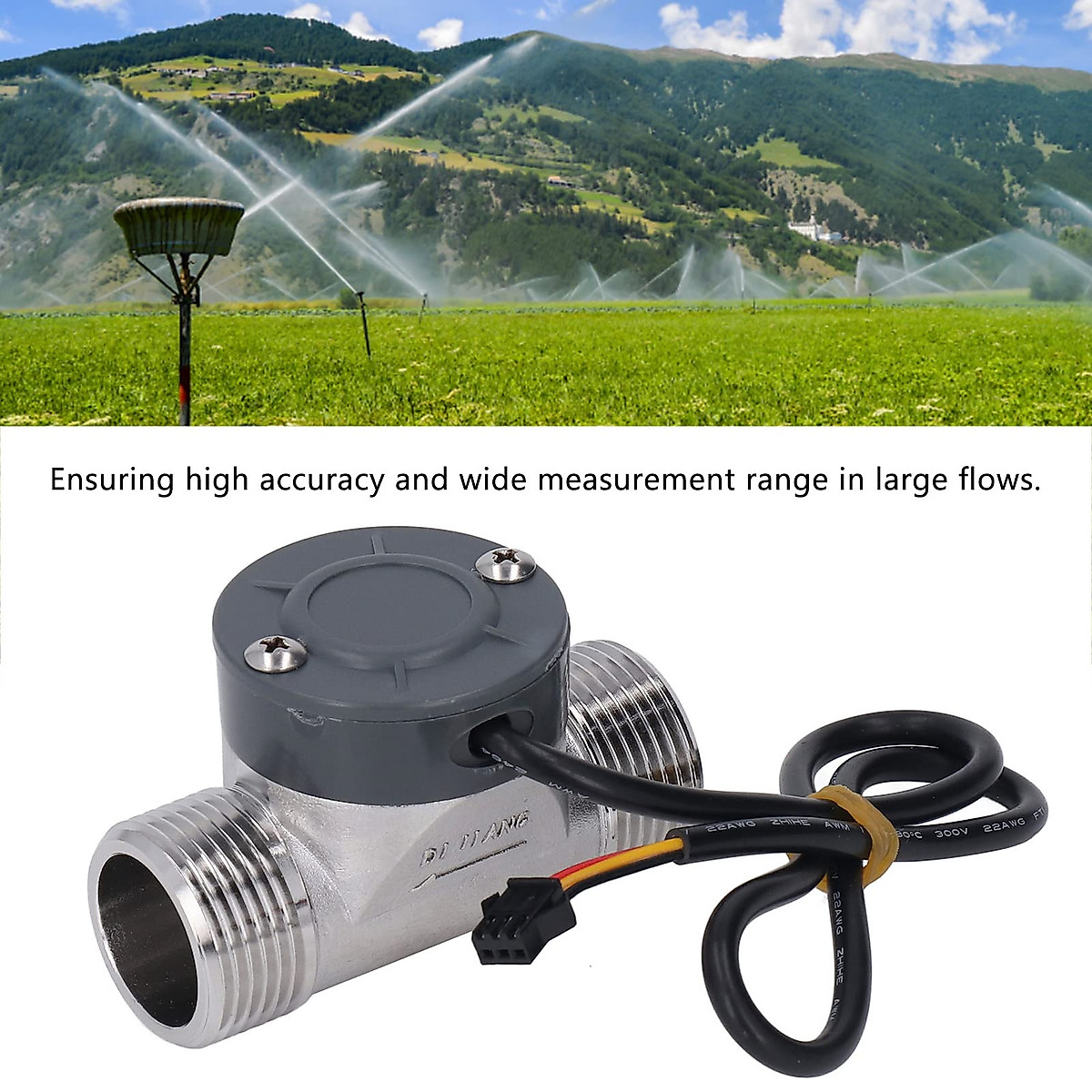 Water Flow Meter Flowmeter, Water Flow Counter Flow Sensor Counter Sensor Stainless Steel for Pool Fish Pond 3.5‑24V DC