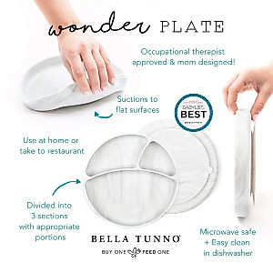 Bella Tunno Wonder Plate - Silicone Suction Plates for Baby and Toddler Plates, Microwave and Dishwasher Safe Food-Grade BPA Free Silicone, Hangry