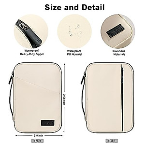 Ougrand Family Passport Holder Portable Waterproof Leather Travel Document Holder