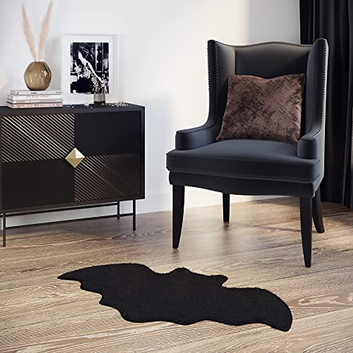 Halloween Bat Bath Mat - Rugs Bat Decor - Bats Bathroom Rug Decoration Black Gothic Gift Goth Gifts Room Decorations Spooky Witch Witchy Home Batman Cute Mats for Kitchen Bedroom Addams Family Decor