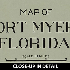 Map of Fort Myers Florida circa 1947 - includes Lee County, Sanibel, Captiva, Pine Island and Fort Meyers Beach on Inset (18 x 24 inches)