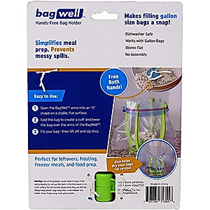 Dial Industries 1 Gallon Well Sealable Holder for Food Storage Bags, White