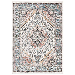 SAFAVIEH Shivan Collection 8' x 10' Grey/Blue SHV704F Medallion Distressed Non-Shedding Living Room Bedroom Dining Home Office Area Rug