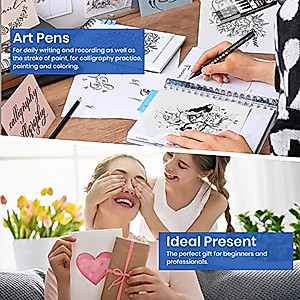 Mogyann Art Pens, Black Drawing Pens 8 size Ink Pens Set for Artist Writing, Sketching, Manga, Anime