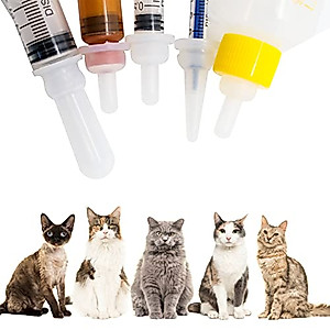 Newborn Kitten Puppy Feeding Bottles for Nursing, Small Animals Feeder with Replacement Nipples