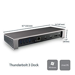 StarTech.com Thunderbolt 3 Dock - Dual Monitor 4K 60Hz TB3 Laptop Docking Station with DisplayPort - 85W Power Delivery Charging - 6-Port USB 3.0 Hub, SD 4.0, GbE, Audio - Windows & Mac (TB3DOCK2DPPD)