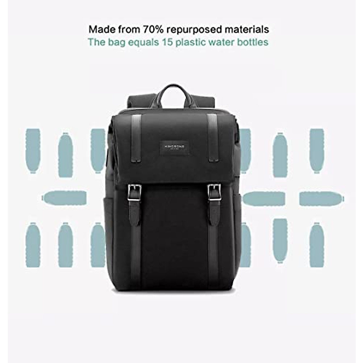 Kingsons, Casual Urban backpack for men and woman, 15.6-inch laptops ECO bag, Recycling water resistant material with modern design and USB charging port